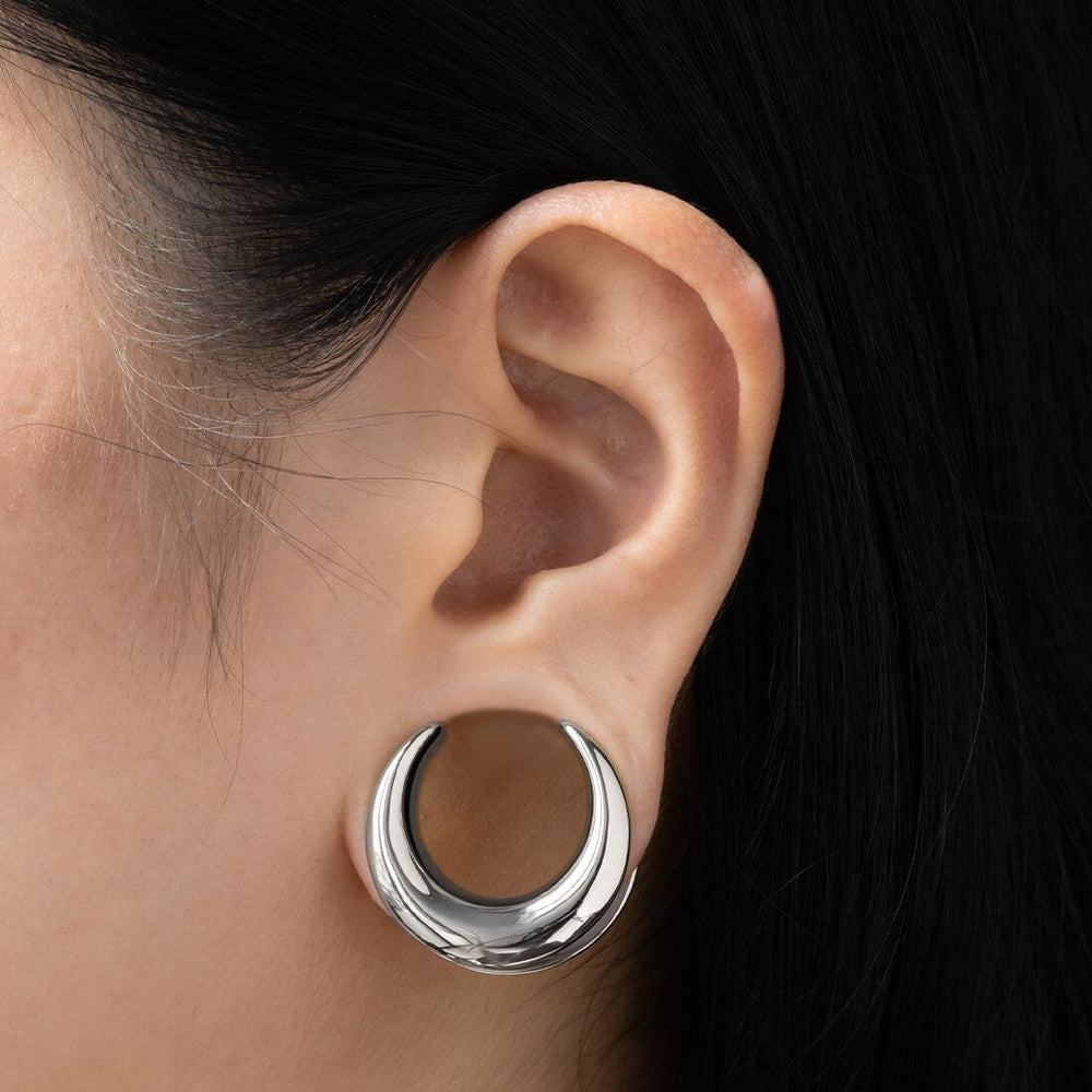 PunkPlugs Crescent Moon Ear Saddle Hangers for Stretched Ears - PunkPlugs
